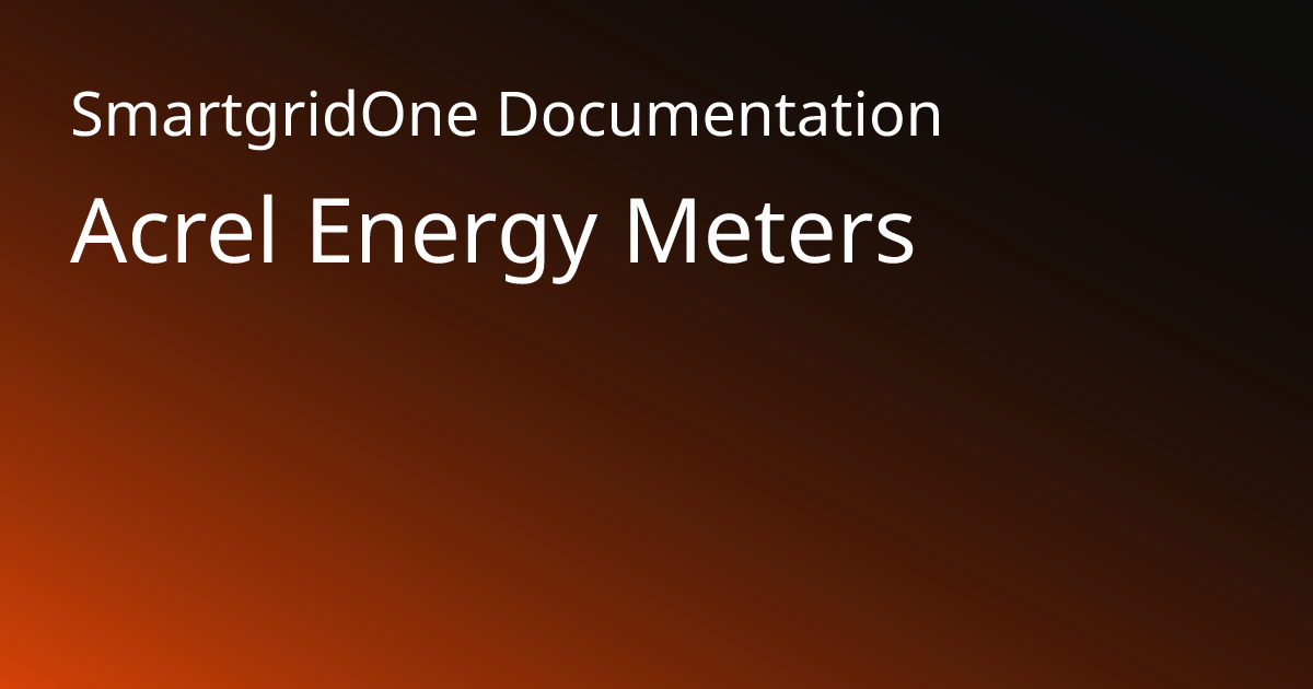 Acrel | SmartgridOne Documentation