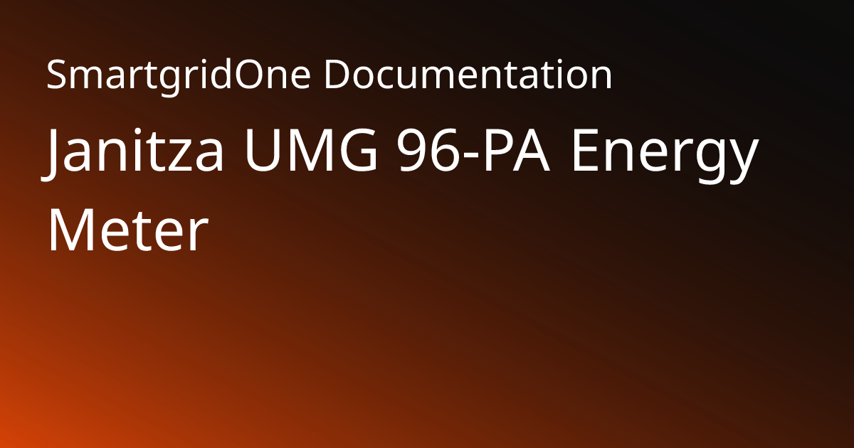 UMG 96-PA | SmartgridOne Documentation