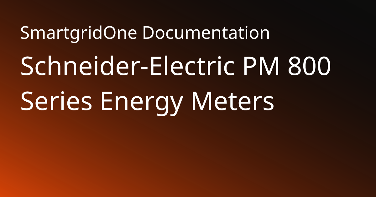 Serie PM 800 | SmartgridOne Documentation