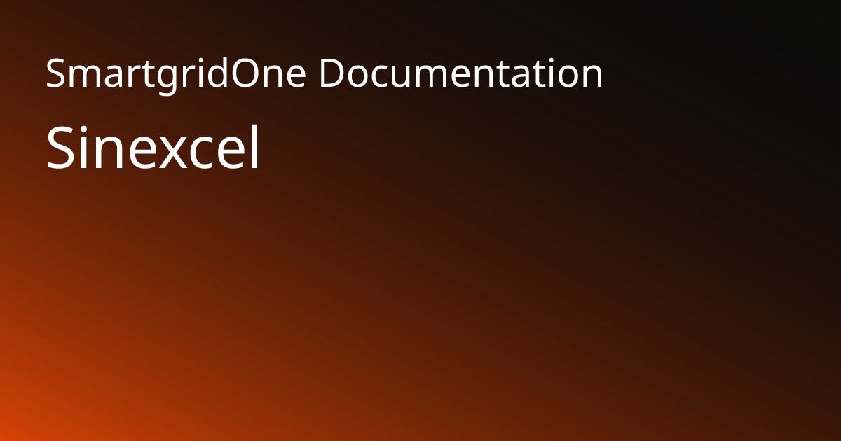 Sinexcel | SmartgridOne Documentation